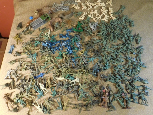 LOT OF 250 Vintage Plastic Army Men Figures Playset Soldiers Marx MPC ...
