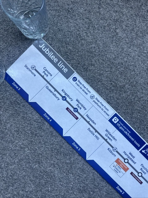 JUBILEE LINE (MAR 2022) London Underground Tube Map Car Line Diagram ...