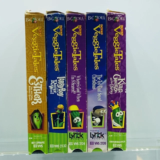 LOT DE 4 cassettes VHS Veggie Tales Big Idea Larry Boy Esther King ...