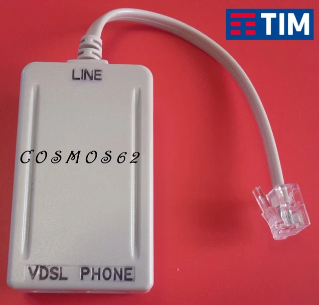 FILTRO ADSL RJ11 Nuovo Modello Tim X Modem Telefono Router Internet ...