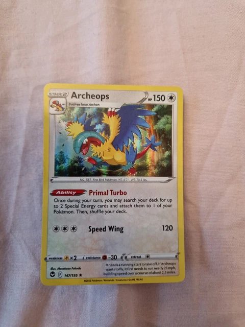 ARCHEOPS 147/195 HOLO Rare Pokemon Card - 2022 Silver Tempest (#2) £1. ...