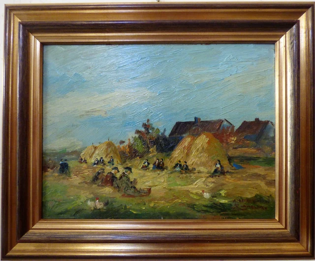 DIPINTO OLIO SU masonite Alberto Carosi "cernita delle pannocchie"" EUR ...