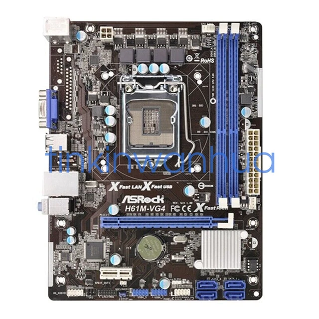 H61M-VG4 MAINBOARD FOR ASRock Desktop Motherboard LGA1155 DDR3 100% ...