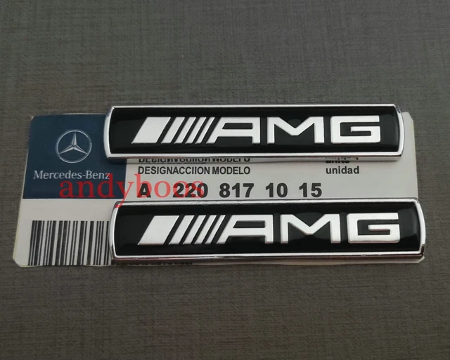 METAL 3D 2X Mercedes Benz AMG Logo Car Side Emblem Badge Sticker Fender ...