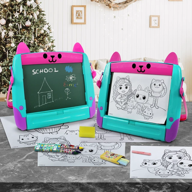 3-IN-1 GABBYS DOLLHOUSE Colouring Art Easel Set Creative Drawing Board ...