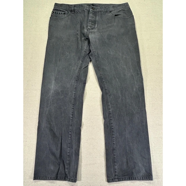 JOHN VARVATOS MEN'S 36L SELVEDGE Button Fly Jeans Straight Stretch ...