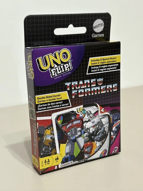 MATTEL GAMES UNO FLIP Transformers Card Game Family Game Night ...