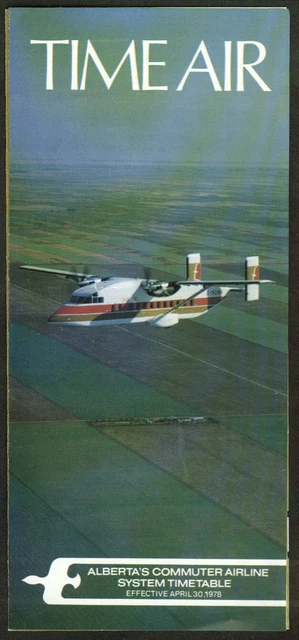 TIME AIR AIRLINE timetable 4/30 1978 Alberta's Commuter Airline £16.76 ...