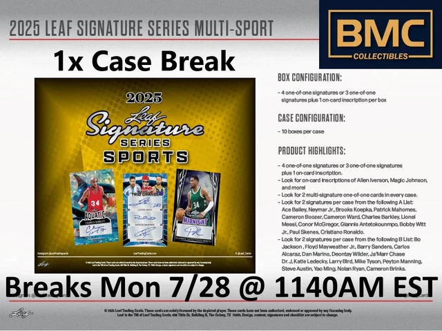MASON MOUNT 2025 Leaf Signature Series Multi Sport 1x Case Break #17 $1 ...