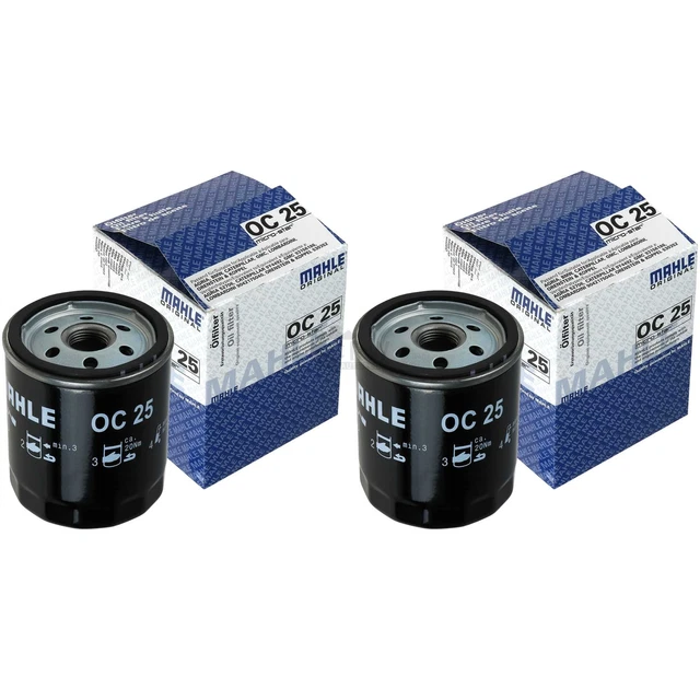 2X MAHLE / Knecht Filtro de Aceite OC 25 Oil Filtro para BMW 3er E30 ...