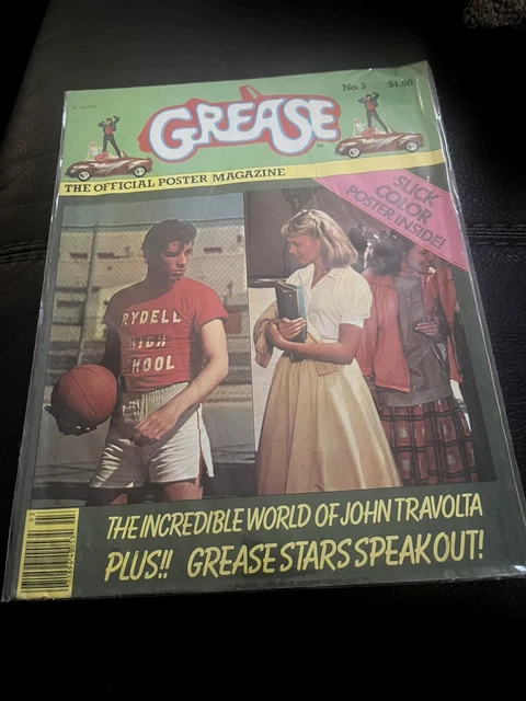 GREASE OFFICIAL POSTER Magazine Olivia Newton John, John Travolta £45. ...