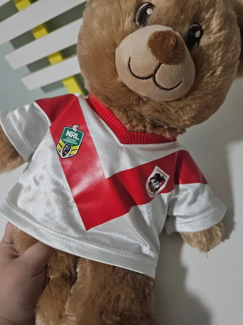 BUILD A BEAR Brown Teddy Bear Nrl Football St George Illawara 36Cm $27. ...