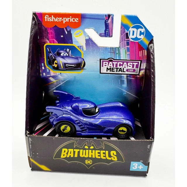 FISHER-PRICE BATWHEELS BATCAST Metal Bam Batmobile 1:55 Diecast New $8. ...