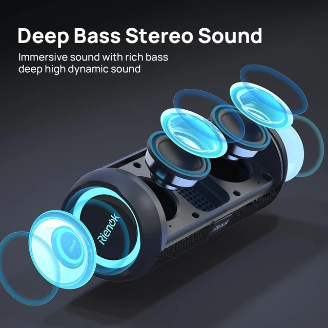 RIENOK BLUETOOTH SPEAKER 30w Wireless Speaker Portable Dual Pairing Hd ...