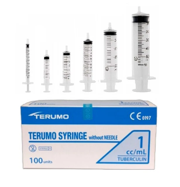 TERUMO STERILE SPRITZEN - Hypodermic Luer Slip - 1 ml, 3 ml, 5 ml, 10 ml, 20 ml, 50 ml EUR 7,64 ...