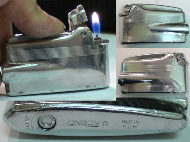 BRIQUET ANCIEN { RONSON Varaflamme } OLD Lighter Feuerzeug Accendino ...