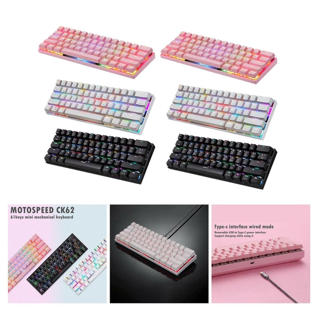 MECHANICAL KEYBOARD 61 Key 60% Key Layout Gaming Keyboards Keypad for ...