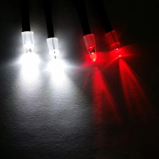 WATERPROOF 5MM LED Lights for Remote Control Vehicles 2 White 2 Redness ...