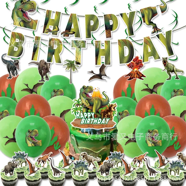 JURASSIC WORLD DINOSAUR T. rex Boys Birthday Party Decoration Set Balloon Banner £15.91 ...
