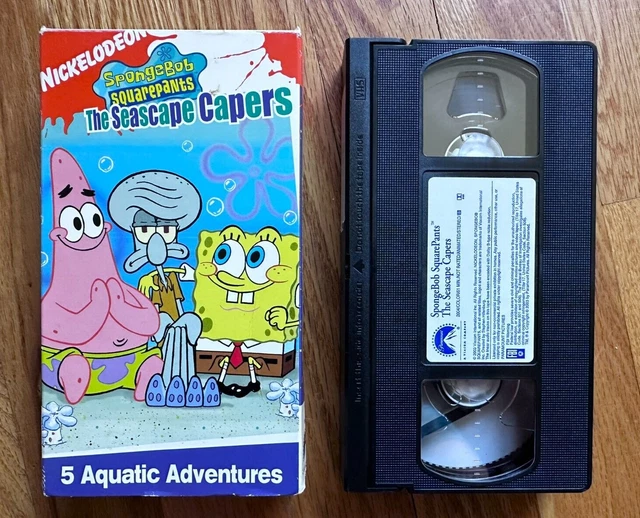 SPONGEBOB SQUAREPANTS THE SEASCAPE CAPERS VHS Nickelodeon 5 Aquatic ...