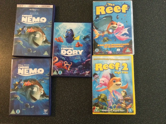 WALT DISNEY DVD’S Bundle Finding Nemo Dory Reef 1&2 Kids Animated Films ...