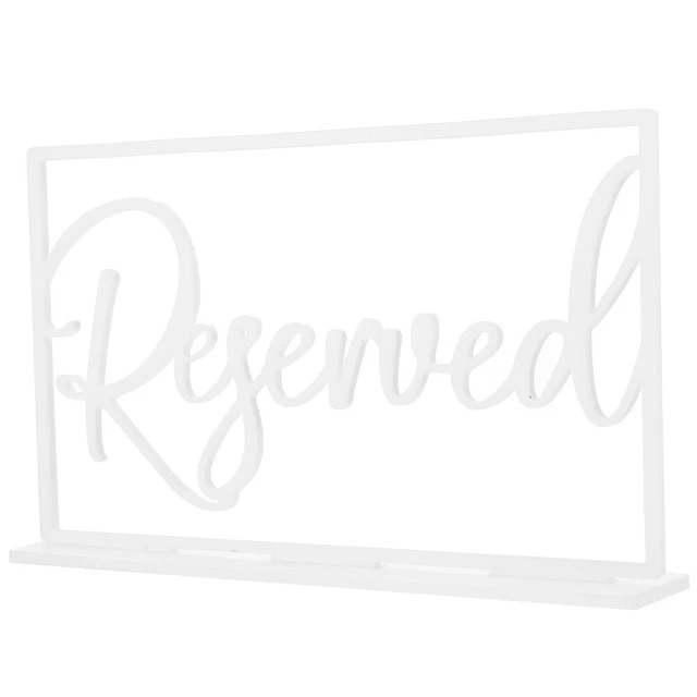 CARTELLO RISERVATO IN acrilico Cartello per tavolo riservato per feste ...