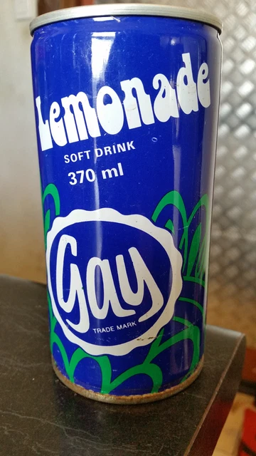 RARE VINTAGE GAY lemonade soft drink tin can lol EUR 90,75 - PicClick FR