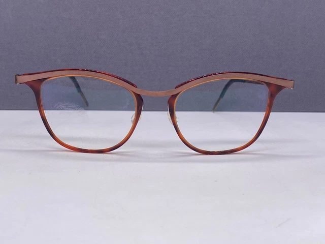 LINDBERG EYEGLASSES FRAMES Woman Brown Round Oval Titan 9904 Full Rim £ ...