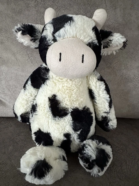 RETIRED JELLYCAT BASHFUL calf, Black & White Cow In Immaculate ...