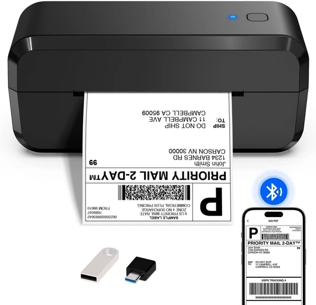 BLUETOOTH THERMAL LABEL Printer 4x6 Shipping Labels for iOS Android ...