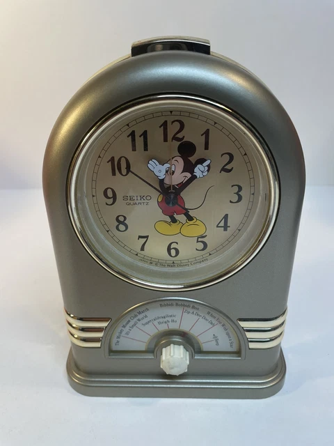 DISNEY SEIKO QUARTZ Mickey Mouse Musical Alarm Clock 7 Songs Vintage ...