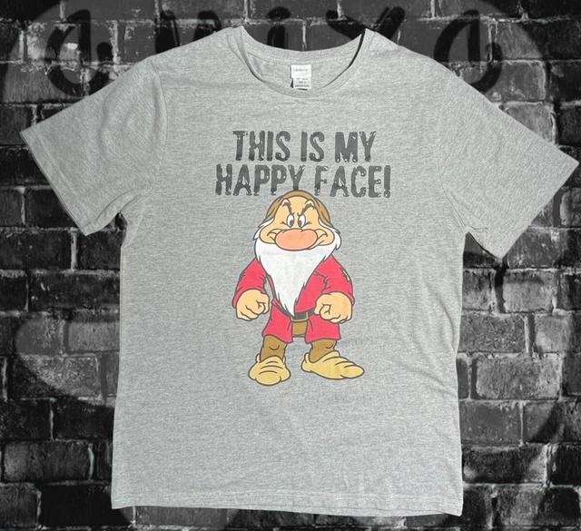DISNEY THIS IS My Happy Face Grumpy Dwarfs Men’s T-shirt S Graphic ...