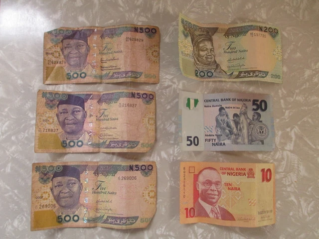 NIGERIA NAIRA BANK Notes! $1760 - 500 x 3, 200, 50, 10. CIRCULATED ...