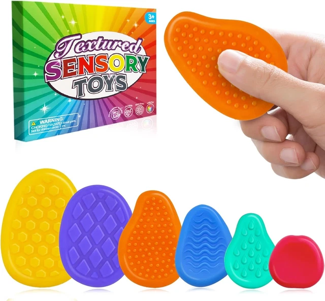 FIDGET TOYS SENSORY Texture Stone: 6 Pack Soft Fidget Stress Toys for ...