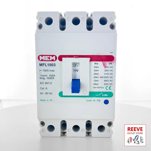 MEM MFL1003 / TLF1003 Panelboard MCCB 100A 3P 415V 25kA Memshield 2 VAT ...