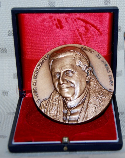 MONETA MEDAGLIA COMMEMORATIVA Papa Ratzinger Benedetto XVIPavia OSP. S ...