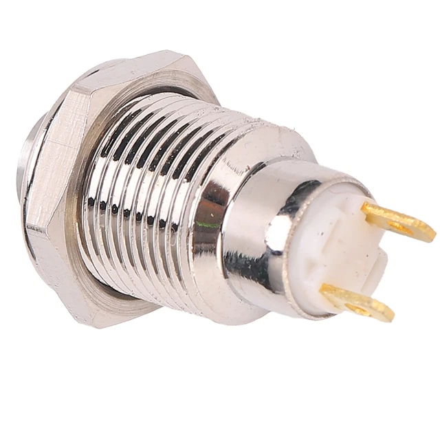 MOMENTARY PUSH BUTTON Inching Start Switch On Off Metal High Round Head ...