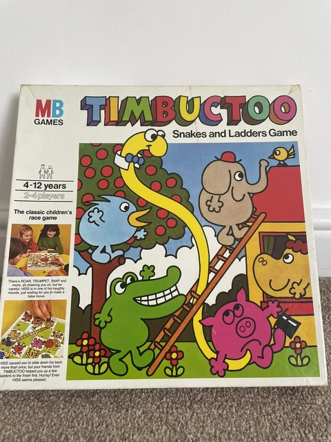 TIMBUCTOO SNAKES & Ladders 1979 MB Board Game Roger Hargreaves art ...