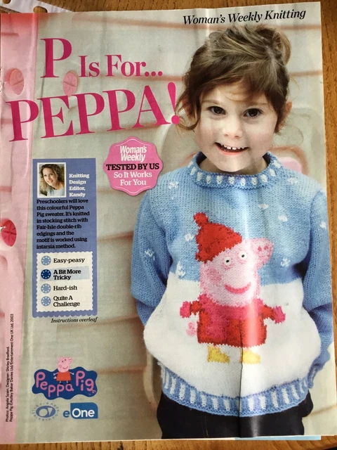 PEPPA PIG JUMPER Knitting Pattern £1.49 - PicClick UK