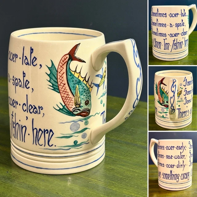 RARE VINTAGE KEITH Murray Wedgwood Of Etruria & Barlaston Fishing Motto ...