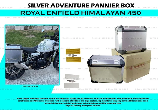 ROYAL ENFIELD &SILVER Adventure Pannier box Pair For New Himalayan 450 ...