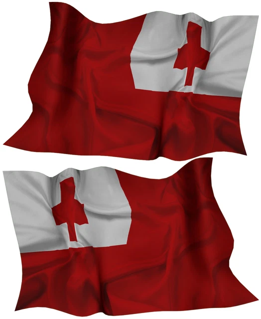 TONGA FLAG DECAL left and right facing SIZE 150 MM BY 95 MM GLOSS ...