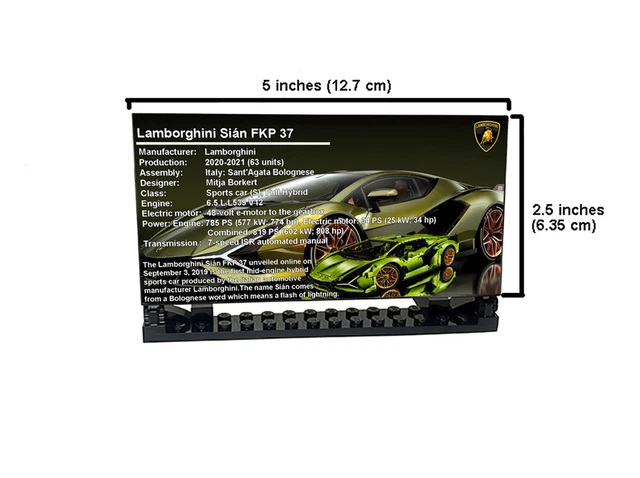 DISPLAY FRAME STAND Plaque (st3) For LEGO Lamborghini Sian FKP 37 42115 ...