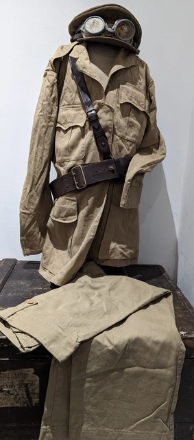 BRITISH ARMY WW2 Era Khaki Drill Trousers, Jacket, Sam Brown, Cap ...