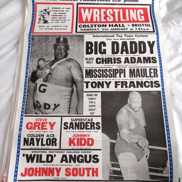 YEOVIL VINTAGE ORIGINAL 80s British wrestling poster MITZI MUELLER ...