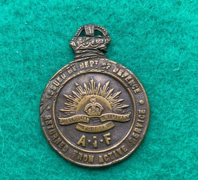 WW1 AUSTRALIAN RETURNED From Active Service Badge WWI Australia E77 $29 ...