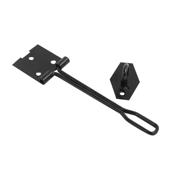 100 X BLACK Steel Hasp And Staple Wire Type For Pad Locks 125mm - NEW ...