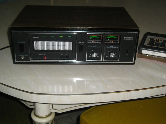 VINTAGE CRAIG EIGHT track Recorder Model 3304 Tested Faux Wood Grain ...
