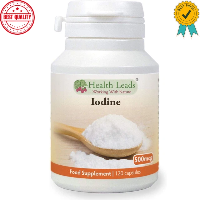 LUGOLS IODINE (HIGH Strength) 500Mcg 120 Capsules, Iodine Contributes ...