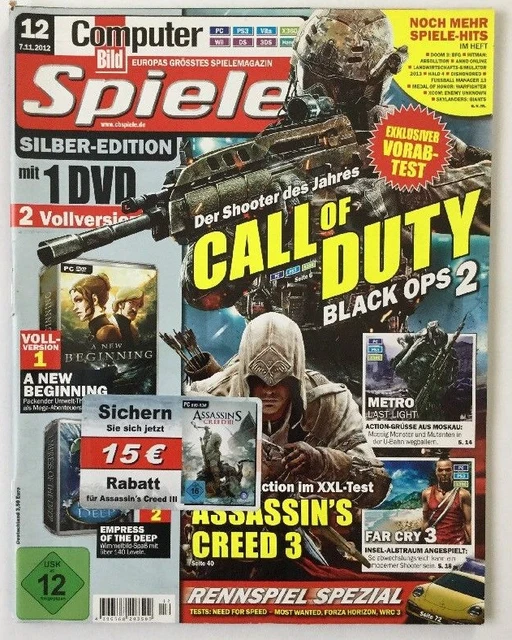 COMPUTER BILD SPIELE Zeitschrift 11/2012 - Silber Edition mit 1 DVD EUR ...